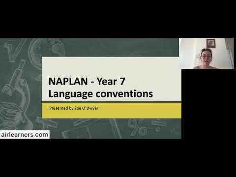 NAPLAN Year 7 Language Conventions preparation video, Sample Question ...