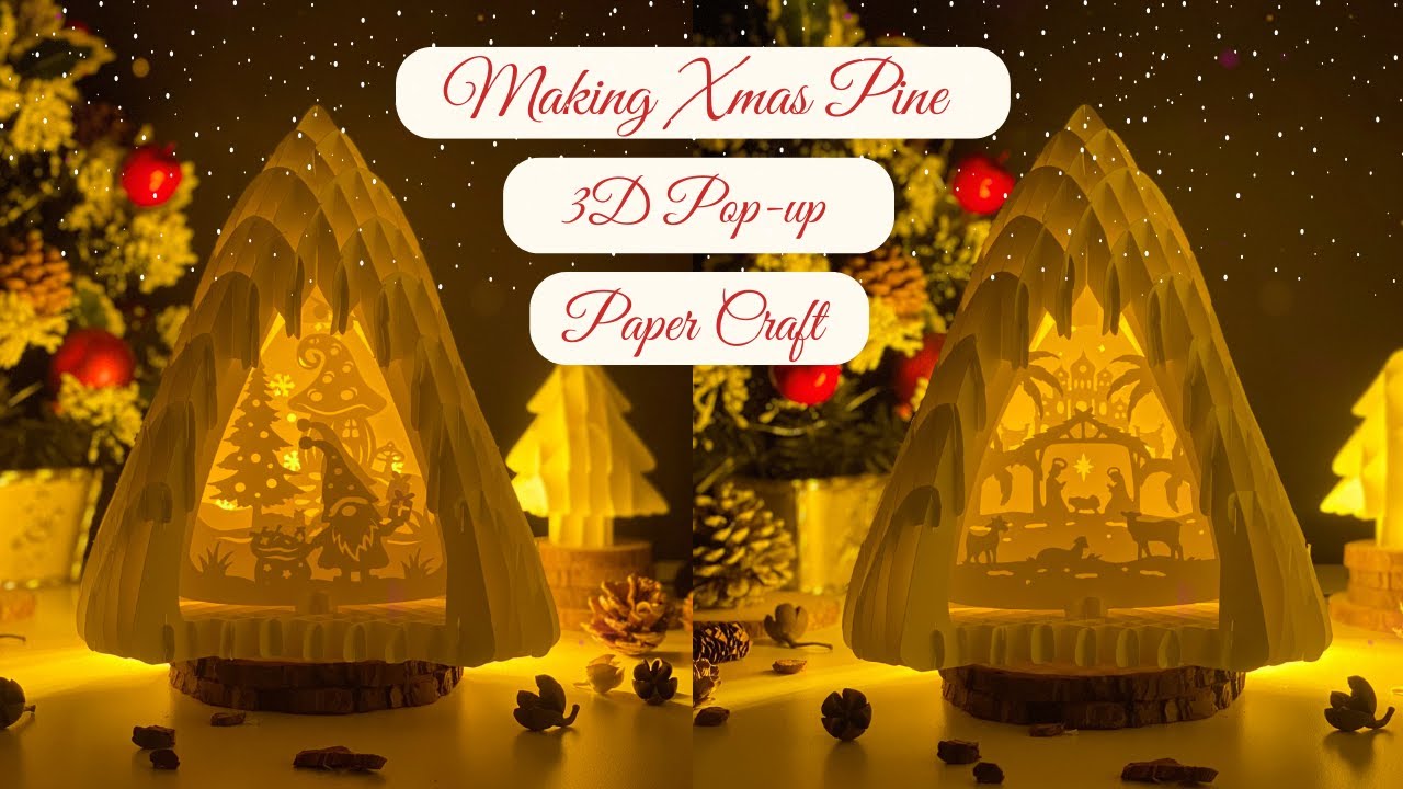 How To Make A Xmas Pine Tree Pop Up 3D SVG - YouTube