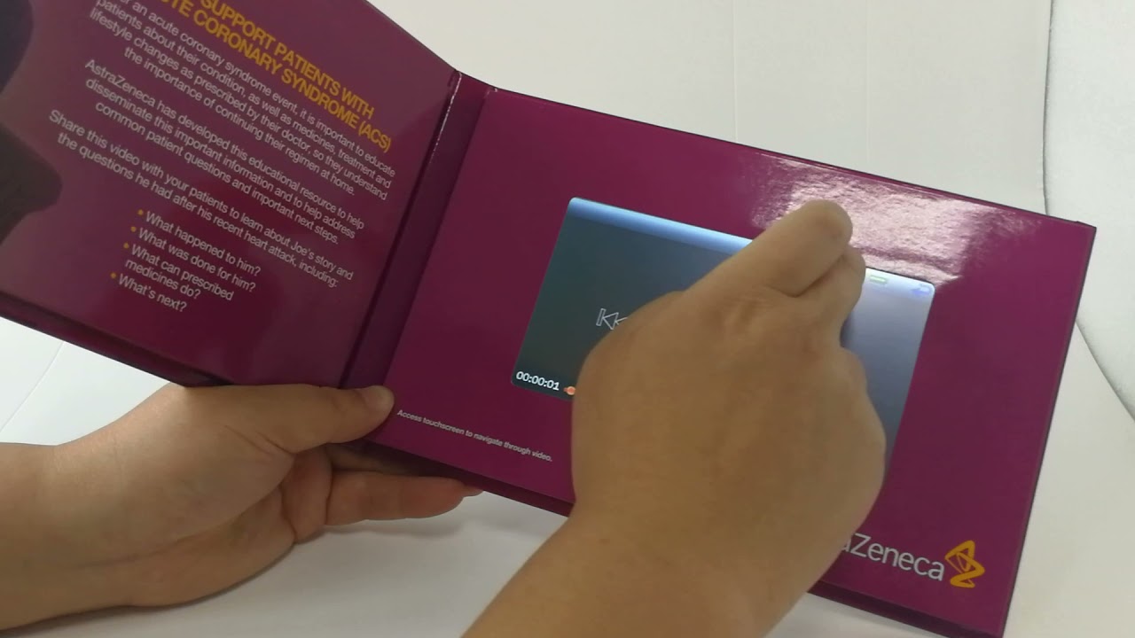 Astrazeneca 7inch Hardcover Touch Screen Video Business Brochure With ...