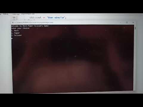 Rock paper scissors by c++ in Object oriented programming using c++ Mini project - YouTube