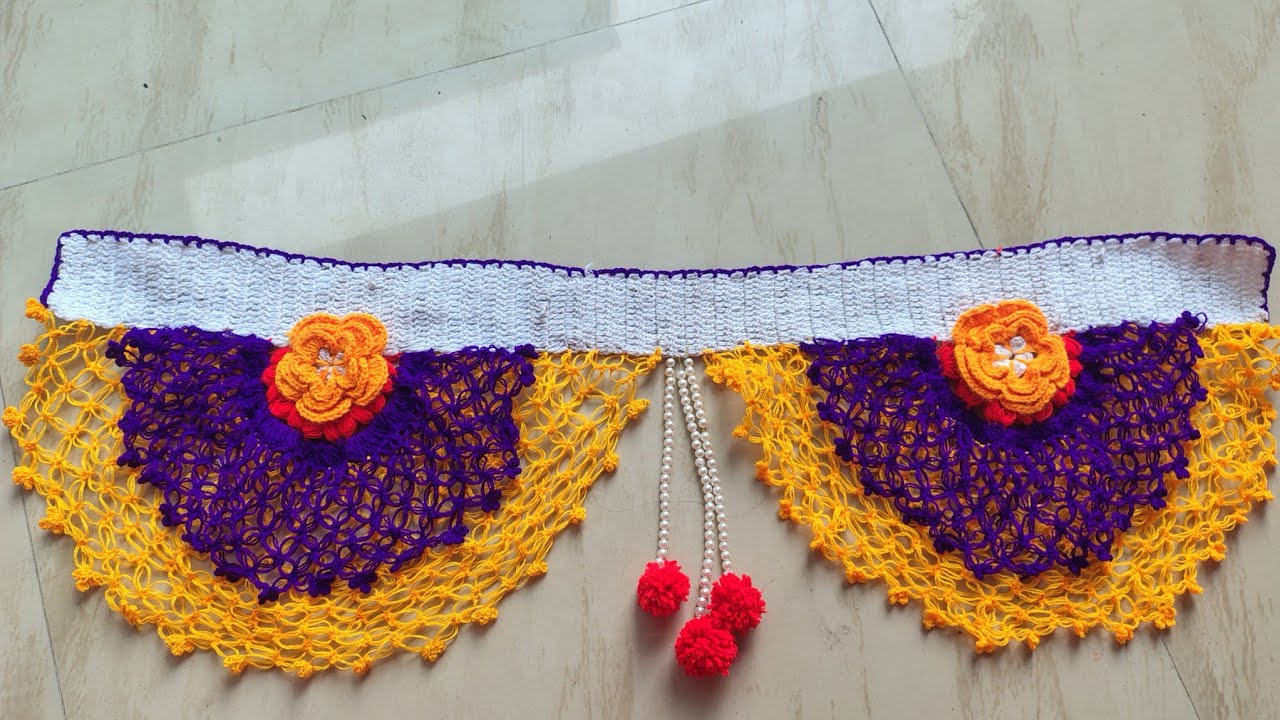 Door toran making at home new design | gate jhalar design | woolen ...