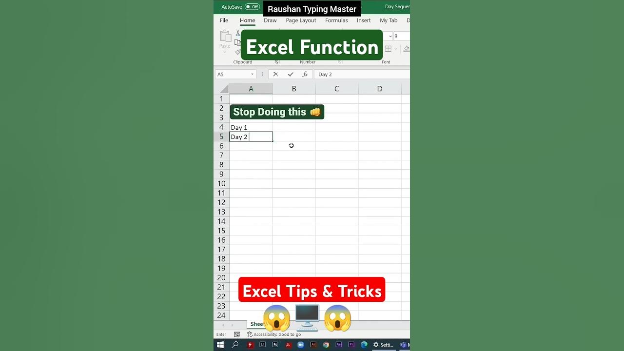 Day Tricks in Excel | Excel Tips and Tricks #excel #advanceexcel #exceltricks # ...