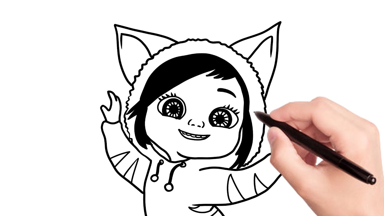 how to draw EVA FROM DAVE AND EVA easy step by step process #horse # ...