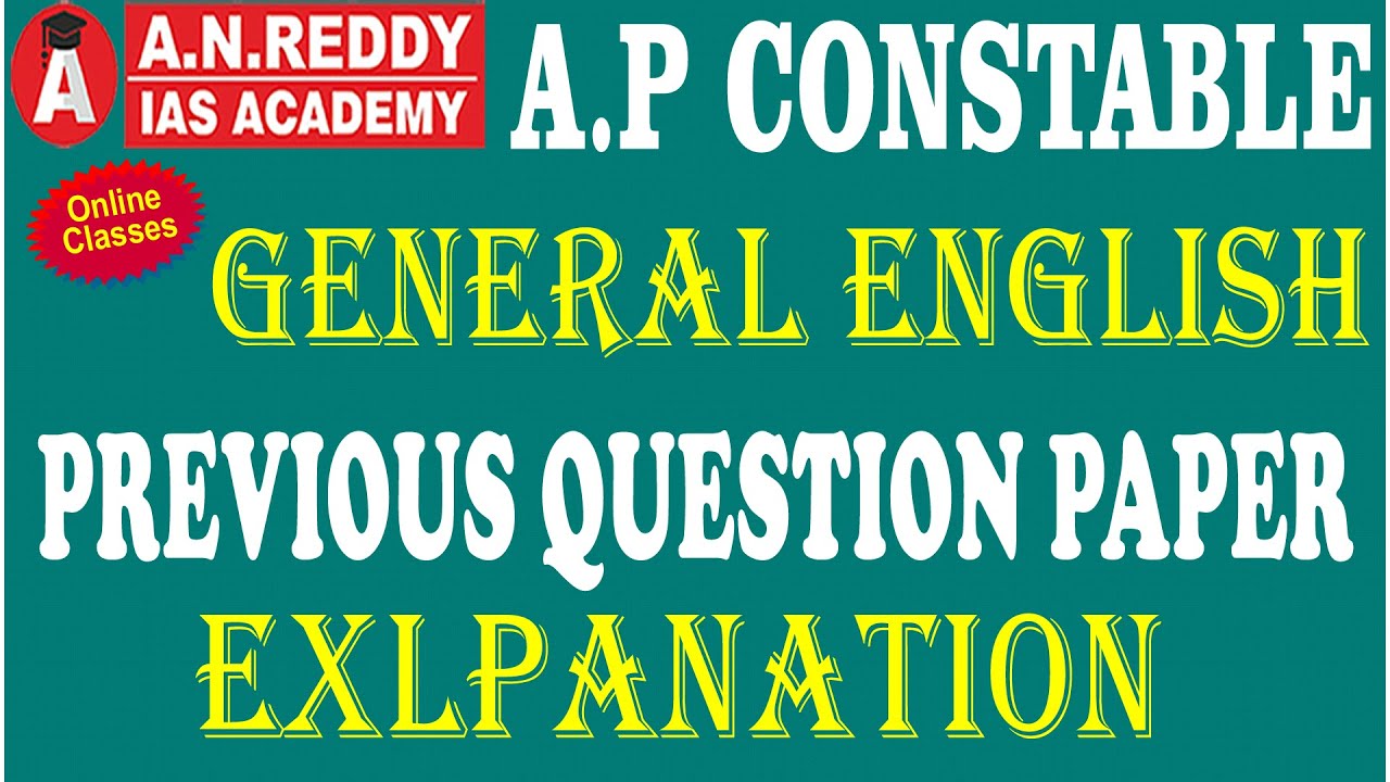 AP CONSTABLE PREVIOUS QUESTION PAPER ANALYSIS #APPSC #SICONSTABLE # ...