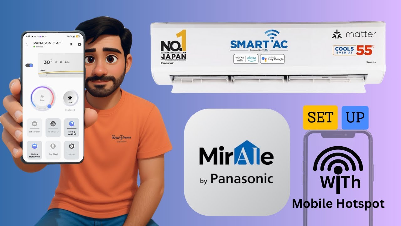 How To Connect Panasonic AC With Mobile Without Wi-Fi || Panasonic AC Wi-Fi Setup || MirAie App ...