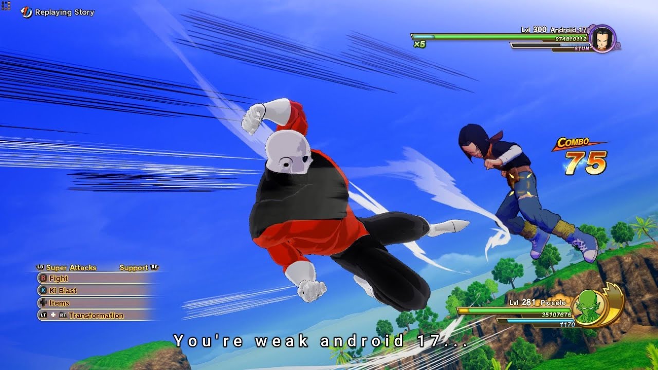 You're weak Android 17! Jiren vs Android 17 Dragon Ball Kakarot - YouTube