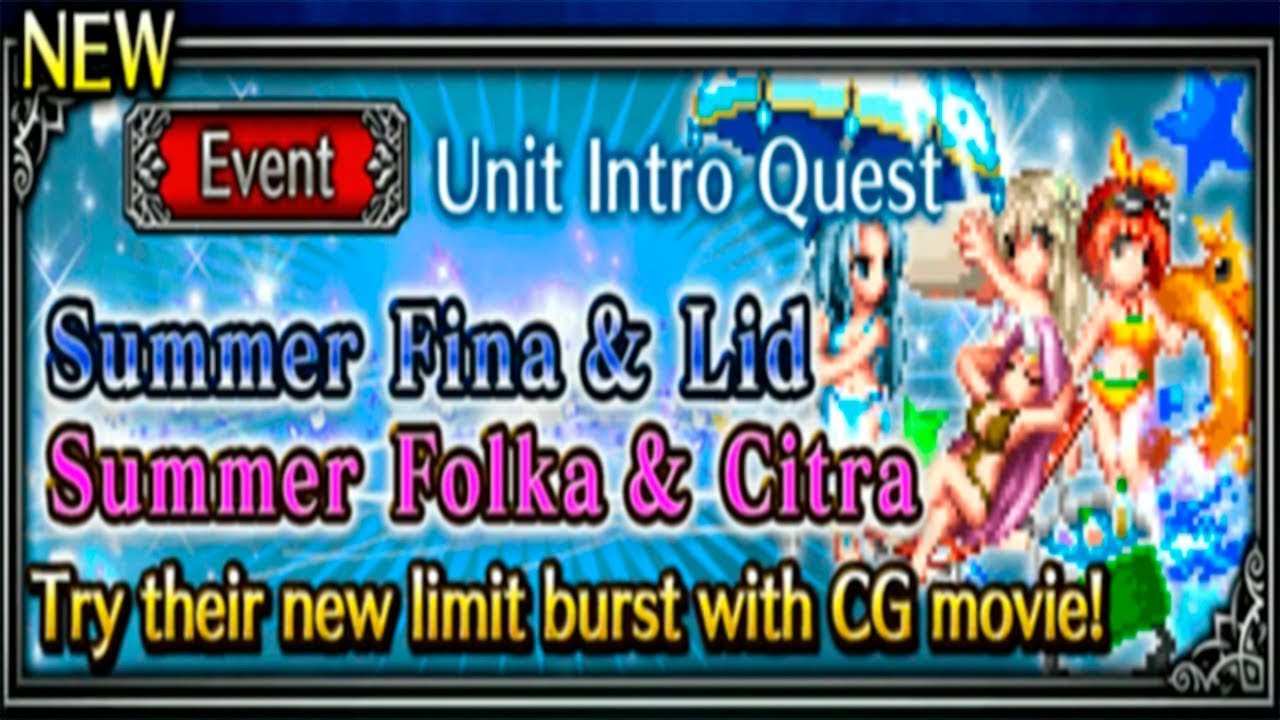 Final Fantasy Brave Exvius - Unit intro - Summer Fina & Lid - Summer ...