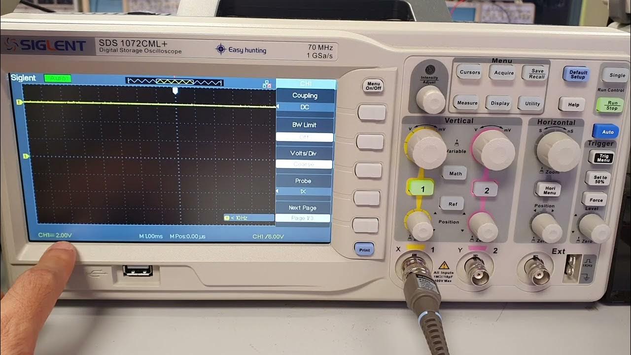 Siglent Oscilloscope DC voltage measurement Procedure - YouTube