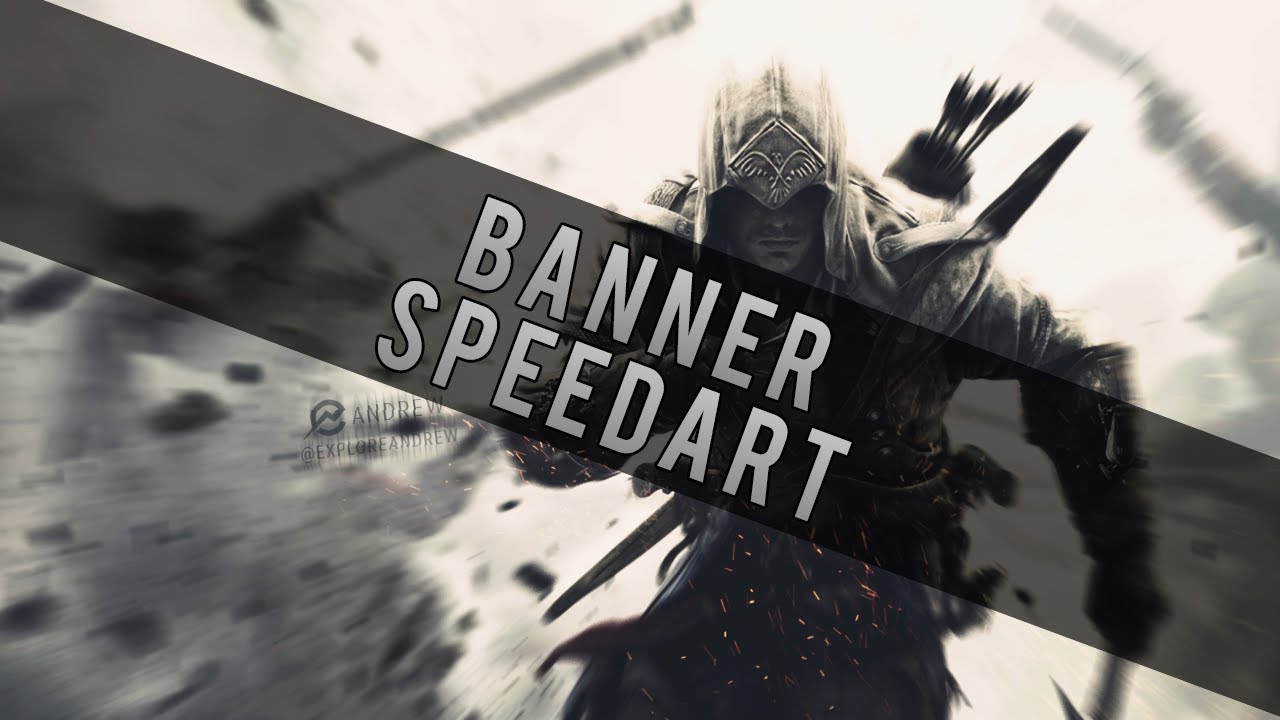 Speed Art - Assassins' Creed Banner Layout - YouTube