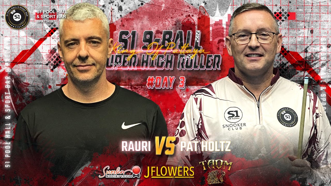 S1 9-BALL SUPER HIGH ROLLER 🏆 ️ Rauri vs Pat Holtz - YouTube