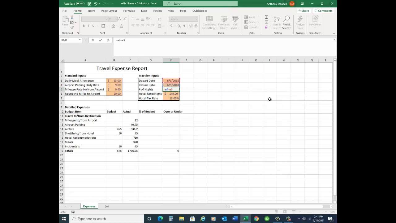 Excel Chapter 1 Capstone - YouTube