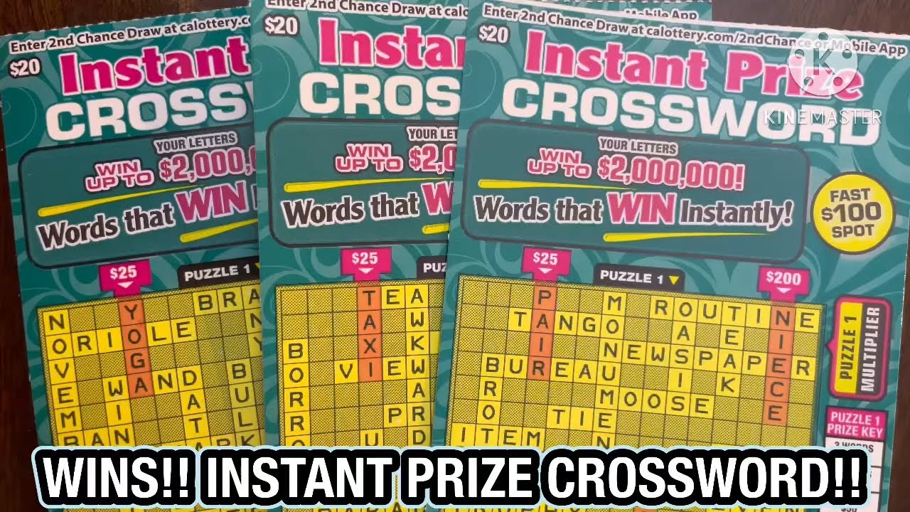 WINS!! INSTANT PRIZE CROSSWORD!! CA Scratchers - YouTube
