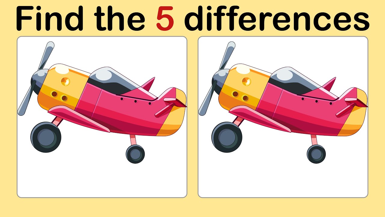 Look and Find 5 Differences No126 Airplane | Spot the difference ...