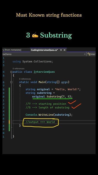 These 10 string functions you must know as a software engineer #shorts #coding #csharp #strings ...