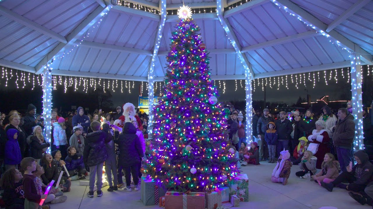 2024 Riverview, Michigan Tree Lighting Celebration & Fireworks - YouTube