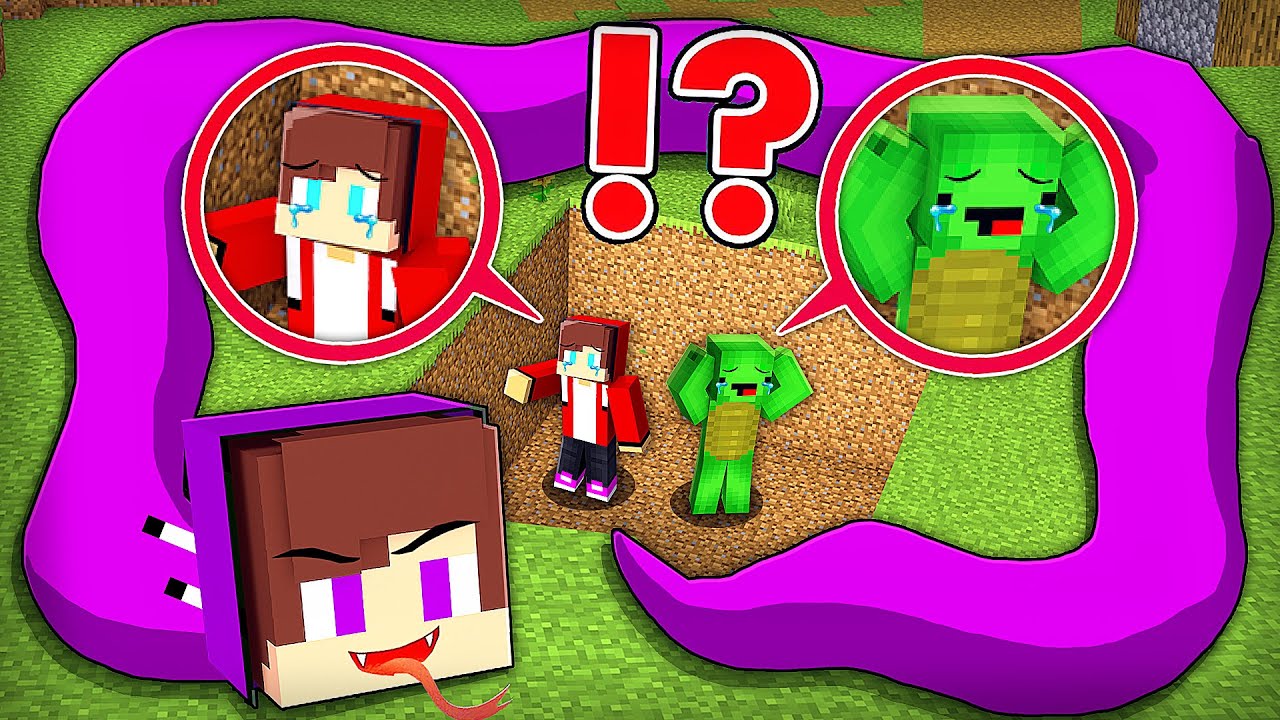 How GIANT DARK JJ Became SNAKE to EAT Mikey and JJ in Minecraft ...