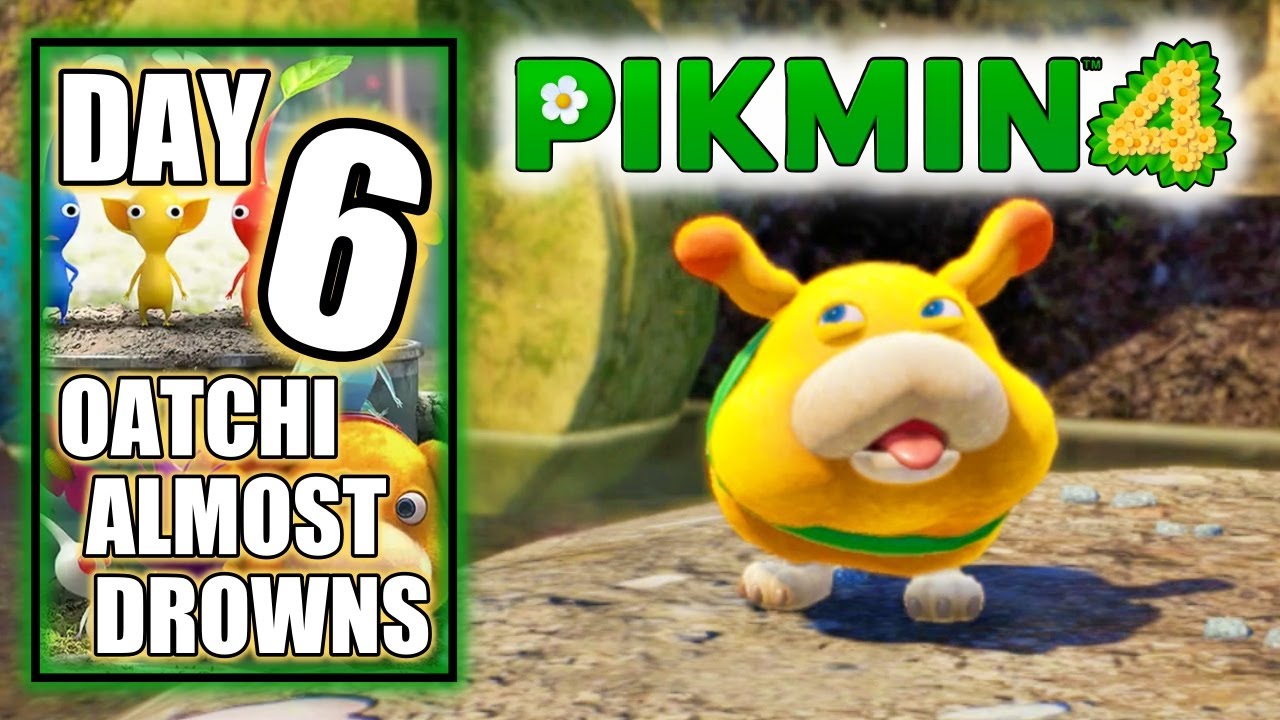 Pikmin 4 – Day 6: Oatchi Almost Drowns (Nintendo Switch Gameplay ...