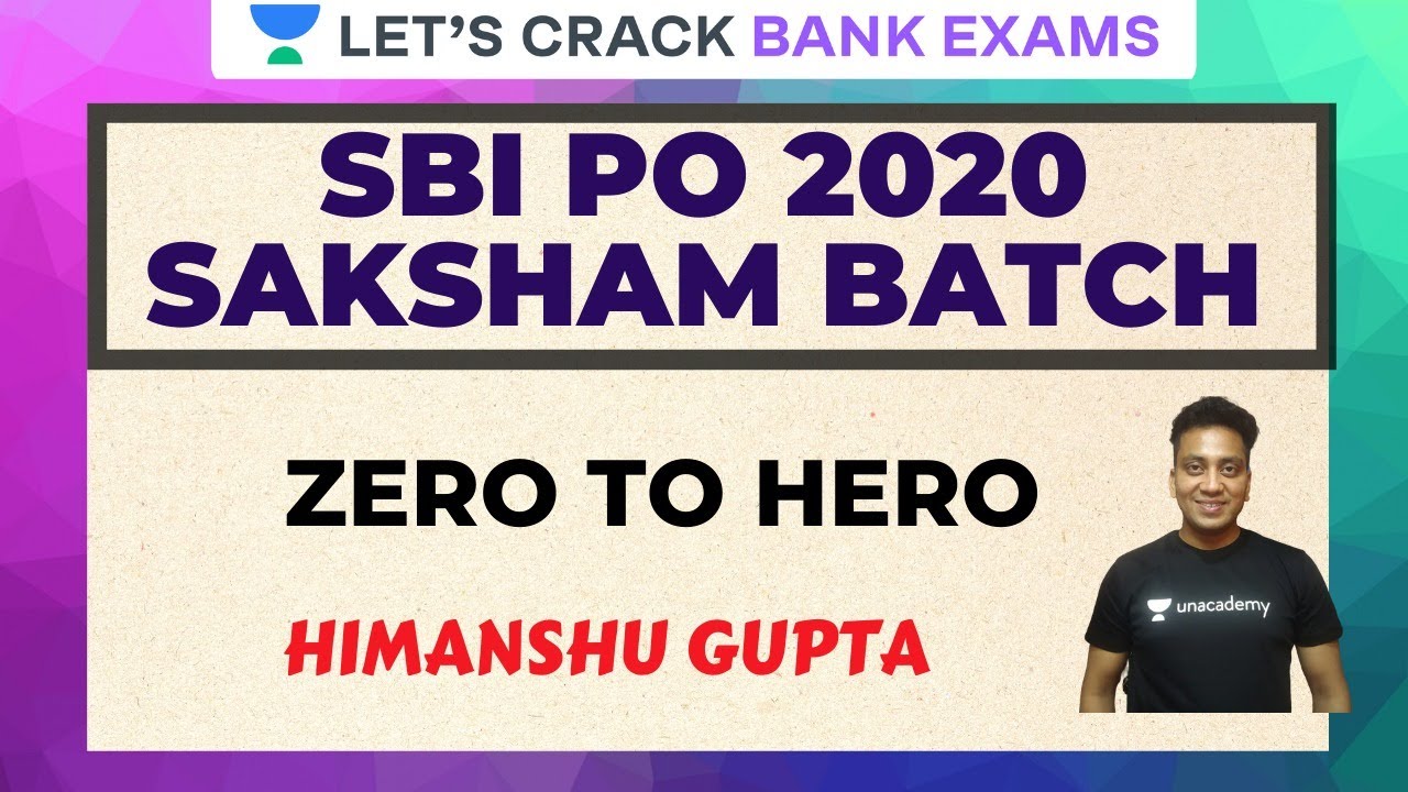 SBI PO 2020 Saksham Batch Zero to Hero Part-1 | Target SBI Clerk/PO ...