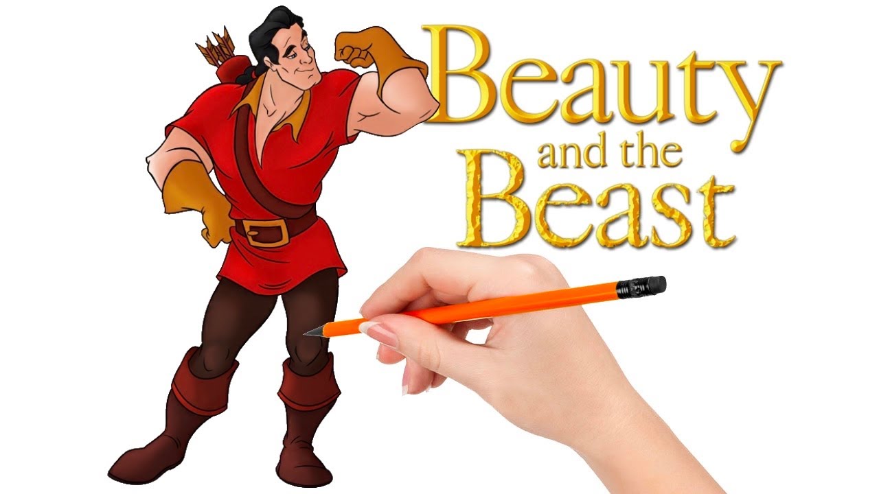 How to draw Gaston from Beauty and the Beast - YouTube