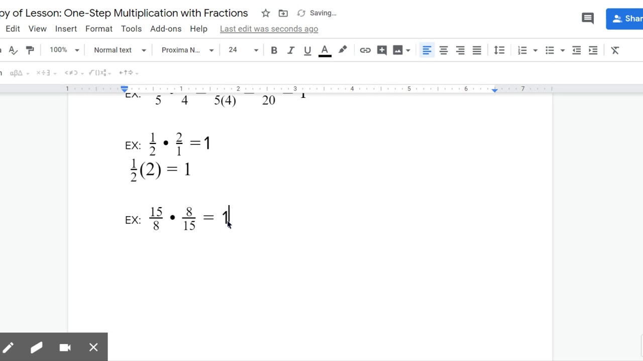 Lesson One Step Multiplication With Fractions Google Docs YouTube lesson-one-step-multiplication-with-fractions-google-docs-youtube