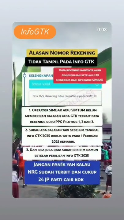 Alasan No Rekening Tidak tampil pada Info GTK #gtk #infogtk #rekening #guru - YouTube