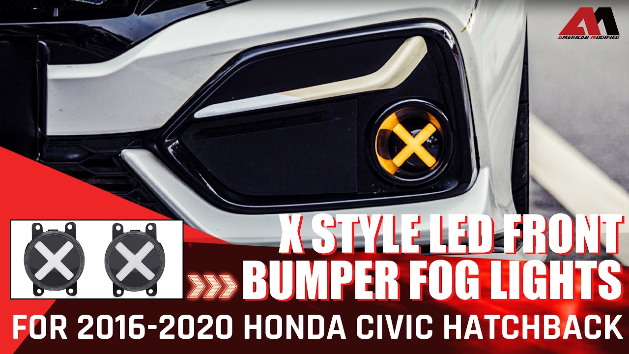 American Modified X Style LED Front Bumper Fog Lights For 16-20 Honda ...