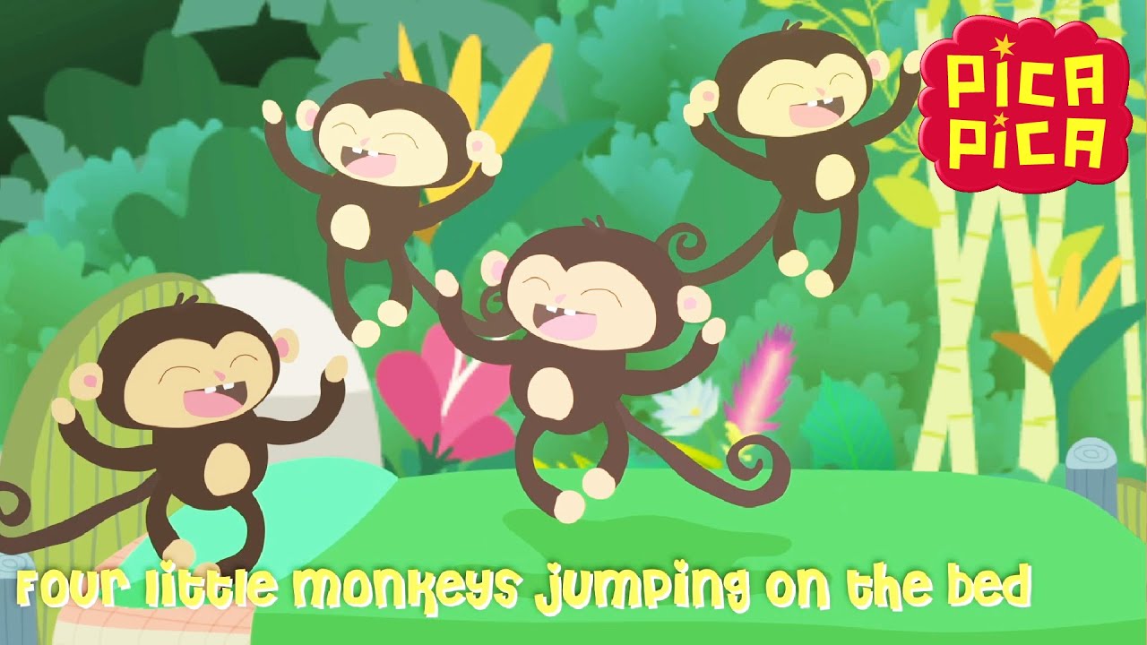 Pica Pica - Five Little Monkeys 🐒 #fivelittlemonkeys ,#nurseryrhymes ,# ...