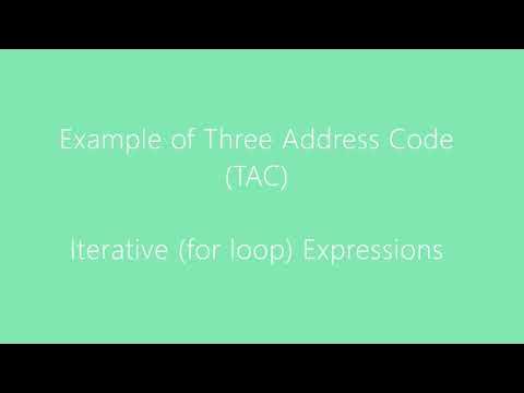 CD | Examples of Three Address Code - Iterative (For loop) Expression ...