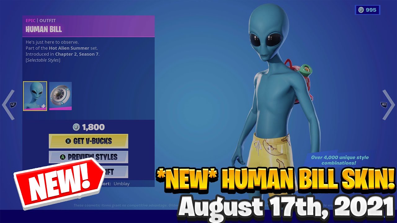 *NEW* Human Bill Skin! (Over 4,000 Combo Styles!) | Fortnite - Item ...