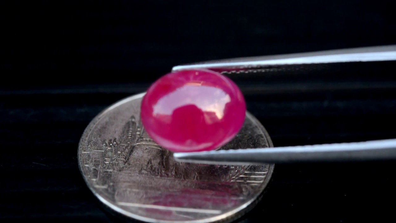 5.15ct Normal Heated Natural Cabochon Rich Red Ruby Madagascar - YouTube