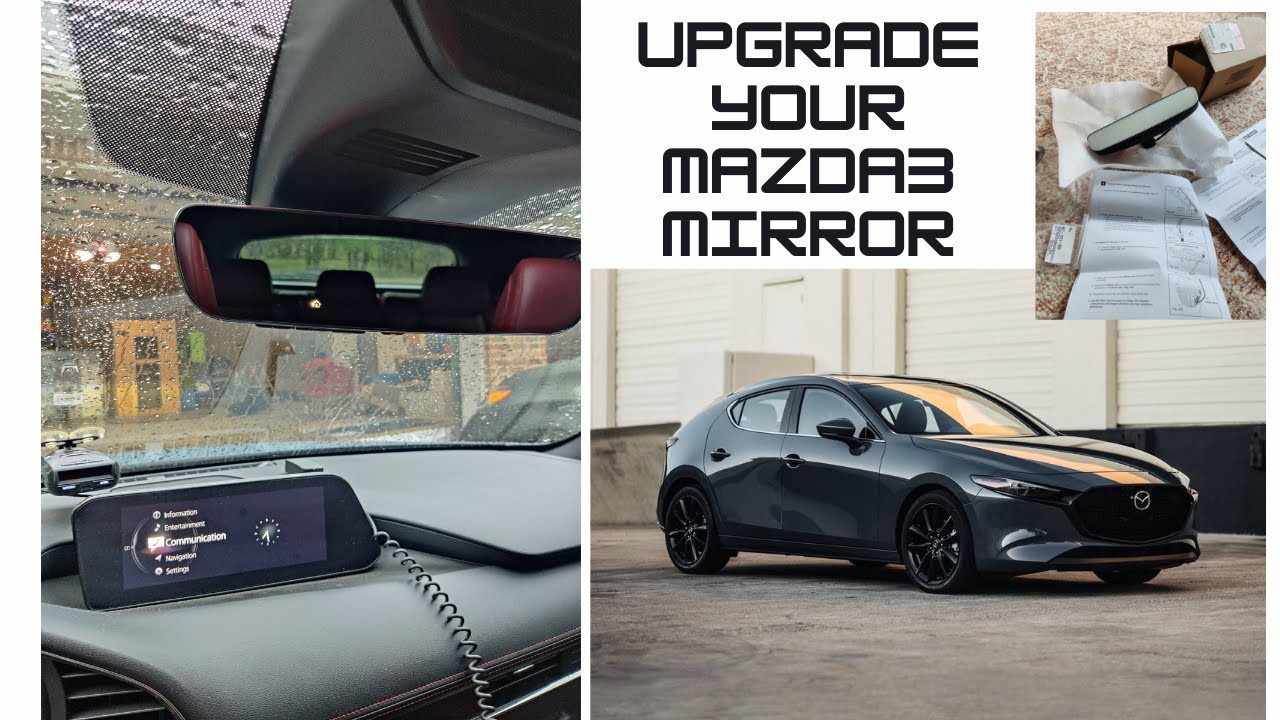 Frameless autodimming Homelink rear view mirror upgrade for Mazda3 ...