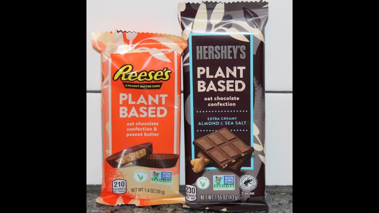 Plant Based Reese’s Peanut Butter Cups and Hershey’s Almond & Sea Salt ...
