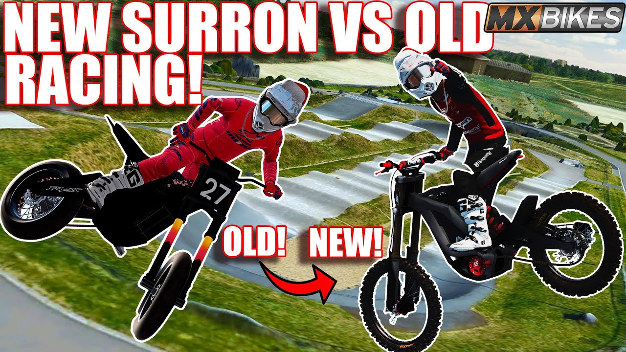 NEW SURRON VS OLD SURRON RACING ON THE BMX PARK WAS CRAZY!! (MXBIKES ...