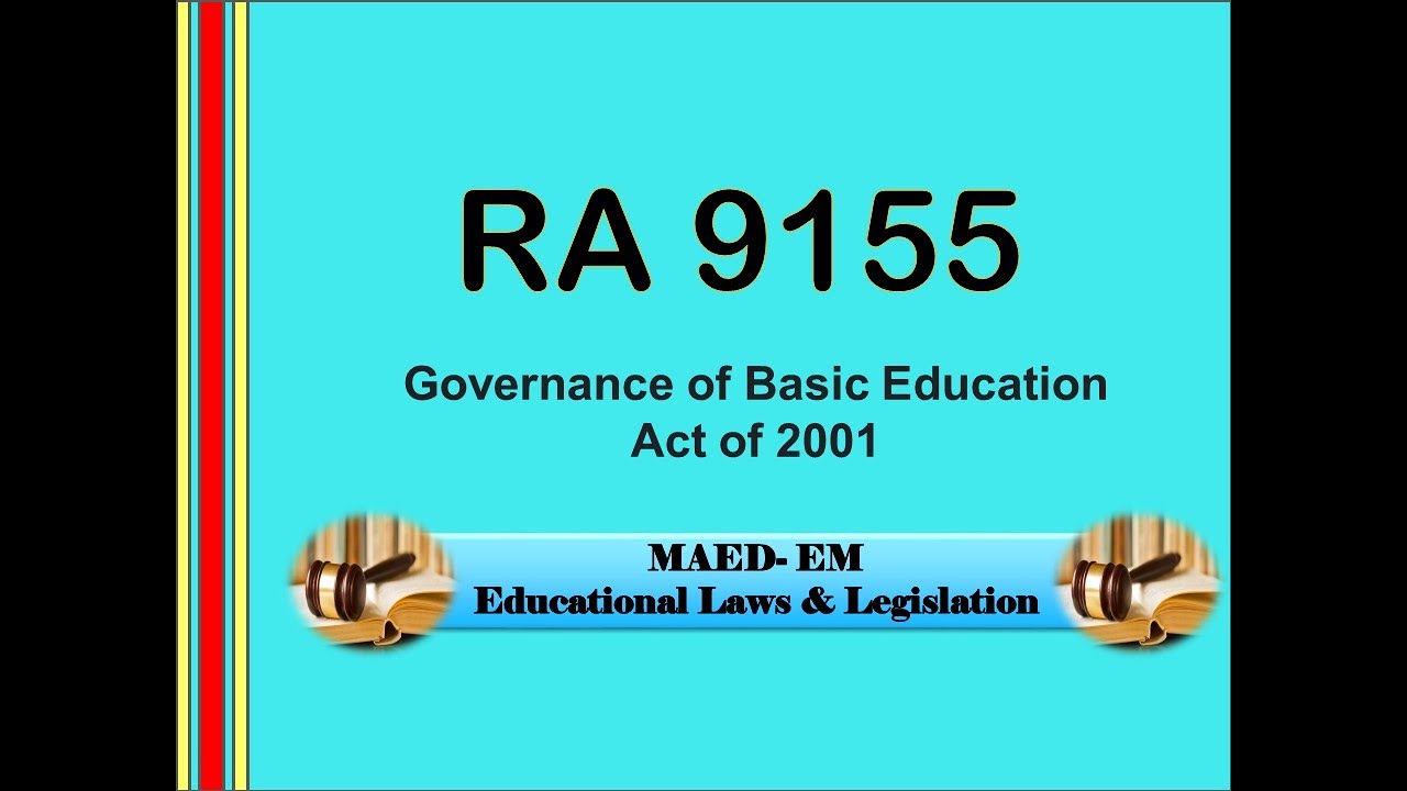 RA 9155: Governance of Basic Education Act of 2001 - YouTube