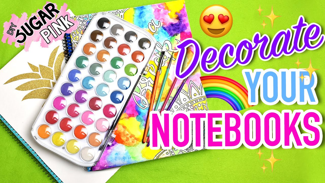 DECORATE YOUR NOTEBOOKS (BACK TO SCHOOL) | SugarPinkDIY! - YouTube