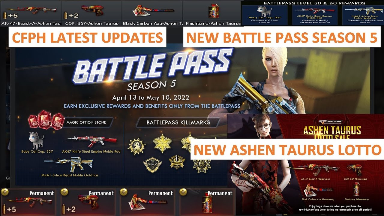 CROSSFIRE PH LATEST UPDATES NEW BATTLE PASS SEASON 5 & ASHEN TAURUS ...