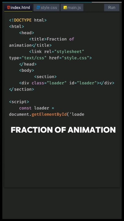 FRACTION OF ANIMATION | HTML CSS JAVASCRIPT - YouTube