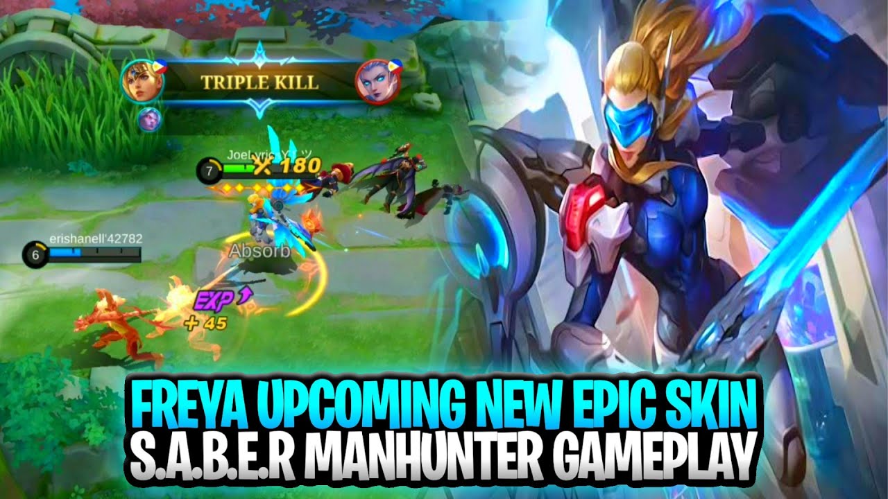 Freya Upcoming New Epic Skin S.A.B.E.R Manhunter Gameplay | Mobile ...