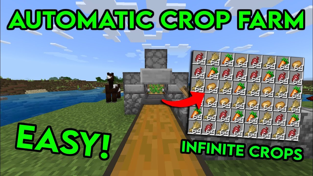 EASIEST 1.18 AUTOMATIC CROP FARM TUTORIAL in Minecraft Bedrock (MCPE/Xbox/PS4/Nintendo Switch/PC ...