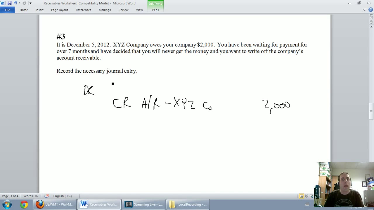 Accounting Basics 5 4 Accounts Receivable Writing off Accounts ...