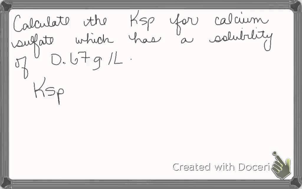 calculating Ksp from solubility - YouTube
