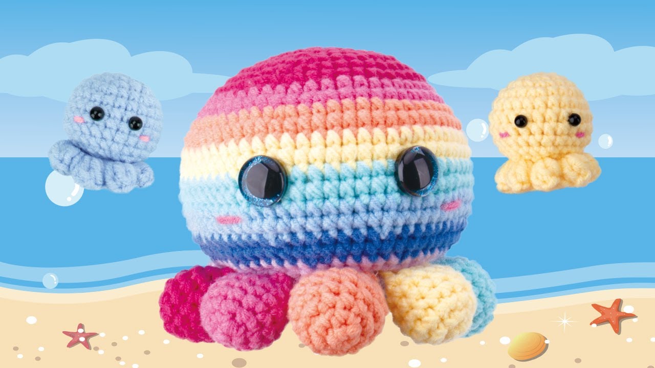 1 Rainbow Octopus Body Rnds 1-9 - YouTube