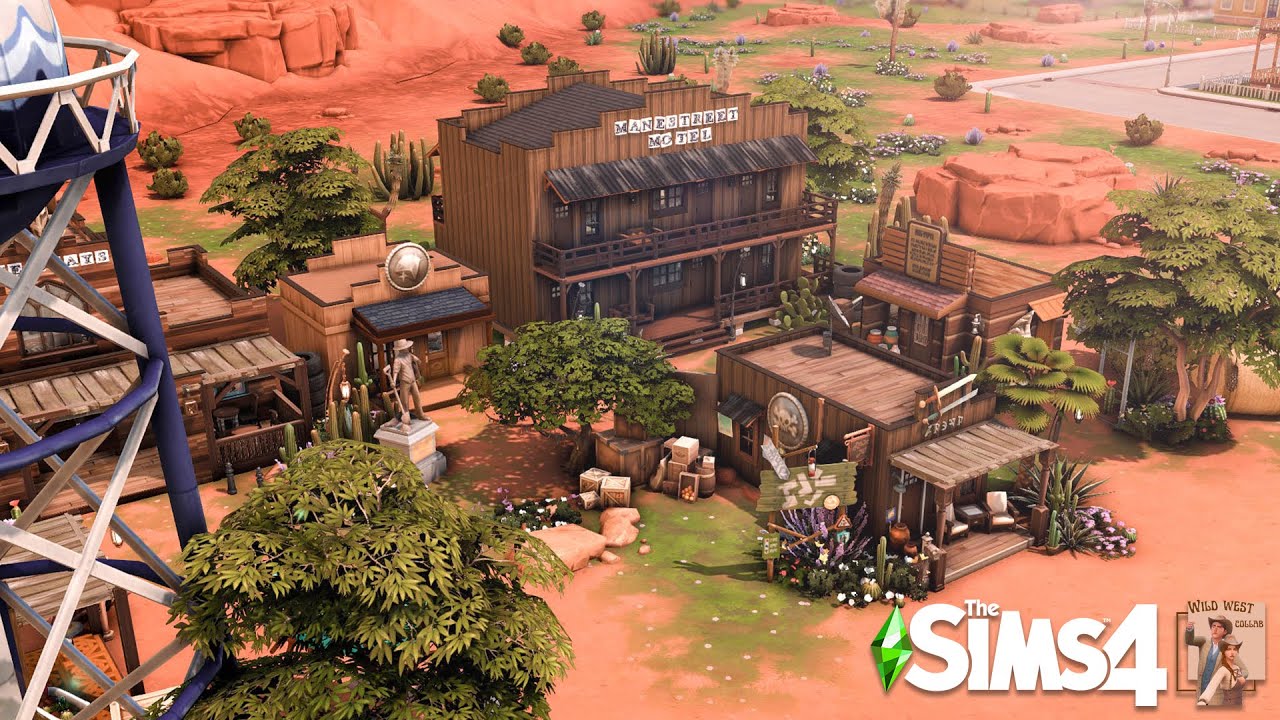 Wild West Mini Town | NO CC | The Sims 4 Speed Build - YouTube
