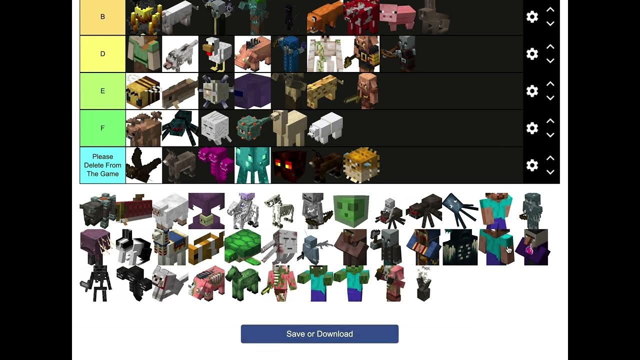 Minecraft Mobs Tier List (Overall) - YouTube