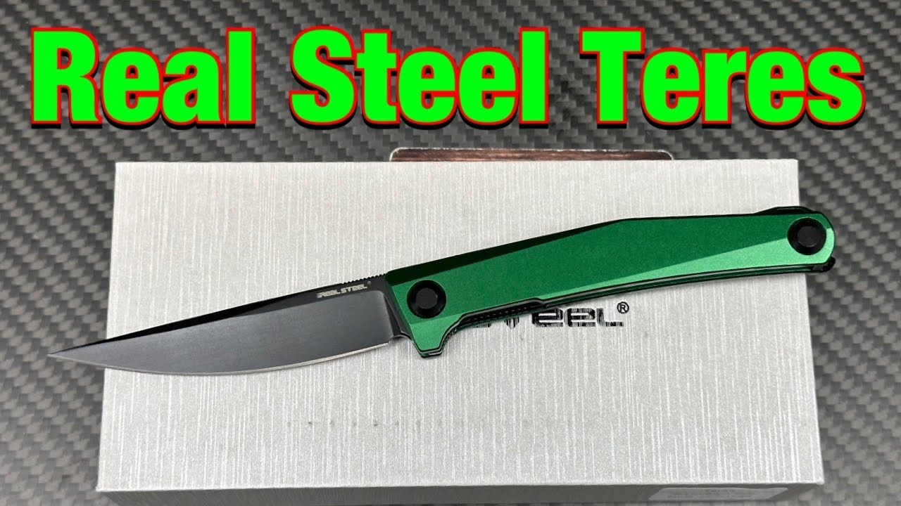 Real Steel Teres Ultra lightweight flipper knife w/Nitro V - YouTube