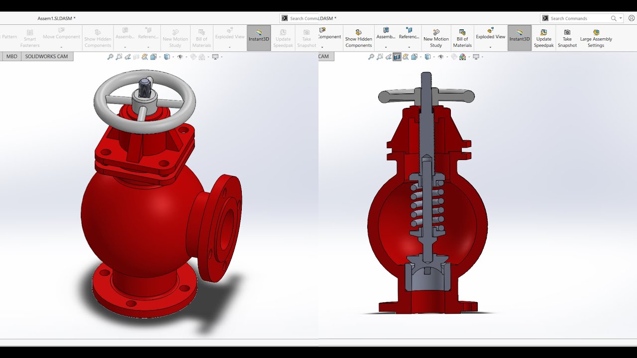 Solidworks tutorial | How to make Safety Valve 2 - YouTube