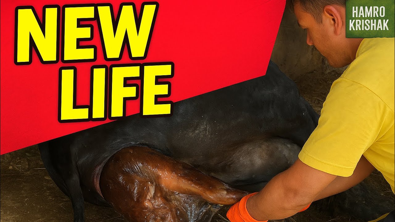 नयाँ जीवनको जन्म 🐄 | Calf Birth in Birla Lepcha’s Farm | Hamro Krishak ...