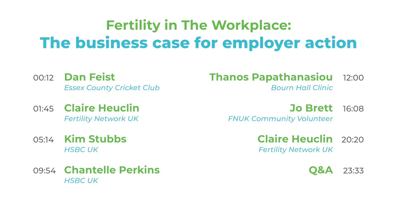 Fertility in the Workplace; The Case for Employer Action (live panelist ...