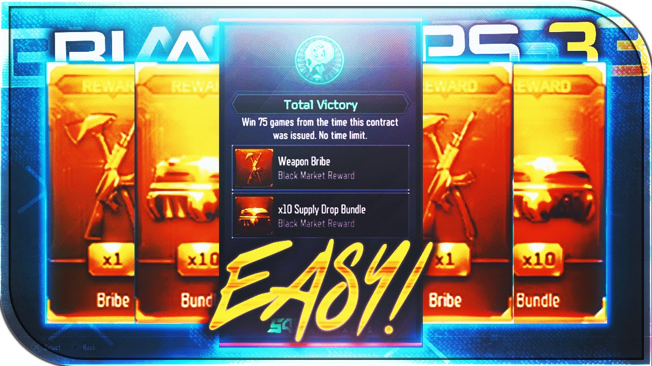 BO3 FASTEST WAY TO GET "WEAPON BRIBE" SUPPLY DROPS! - COMPLETE 75 WIN ...