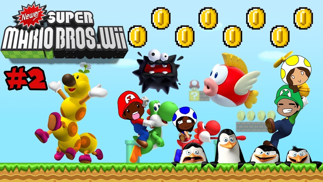 Newer Super Mario Bros Wii - Part 2 | PENGUIN POWER! - YouTube